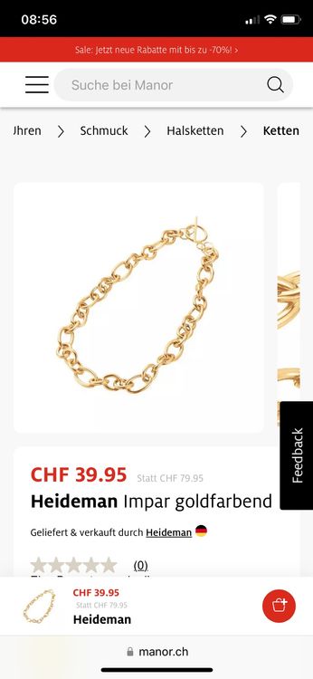 Gold Kette Heidman | Kaufen auf Ricardo