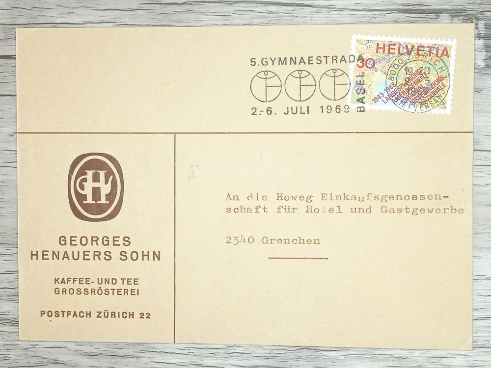 TR17 Enveloppe + Timbre Suisse 1969 (Gebraucht) in Cousset für CHF 0.6 – mit Lieferung auf ...