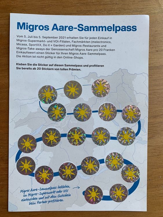 Migros Aare Sticker, 20Stk., volle Karte | Kaufen auf Ricardo