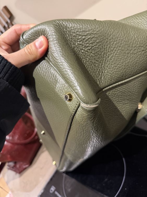 Ameli Zurich bag Bellevue (soft grain leather, olive green) (Gebraucht ...
