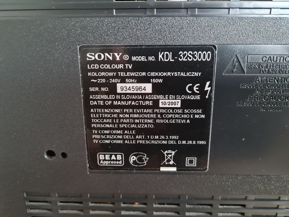 Sony Bravia KDL-32S3000 (Gebraucht) in Bern für CHF 10 – nur Abholung ...