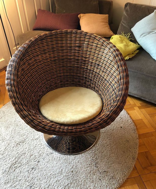 Runder Korbsessel / Drehsessel | Kaufen auf Ricardo