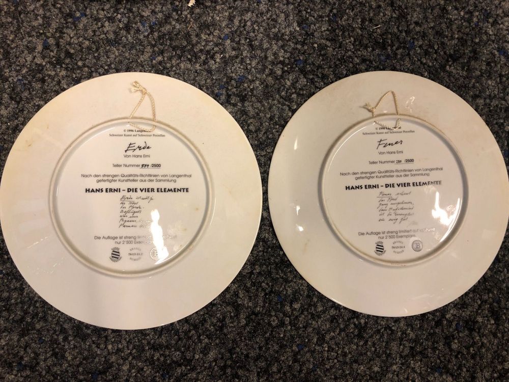Hans Erni Teller/die vier Elemente (n) (Gebraucht) in Rorschach für CHF 60 – mit Lieferung auf ...