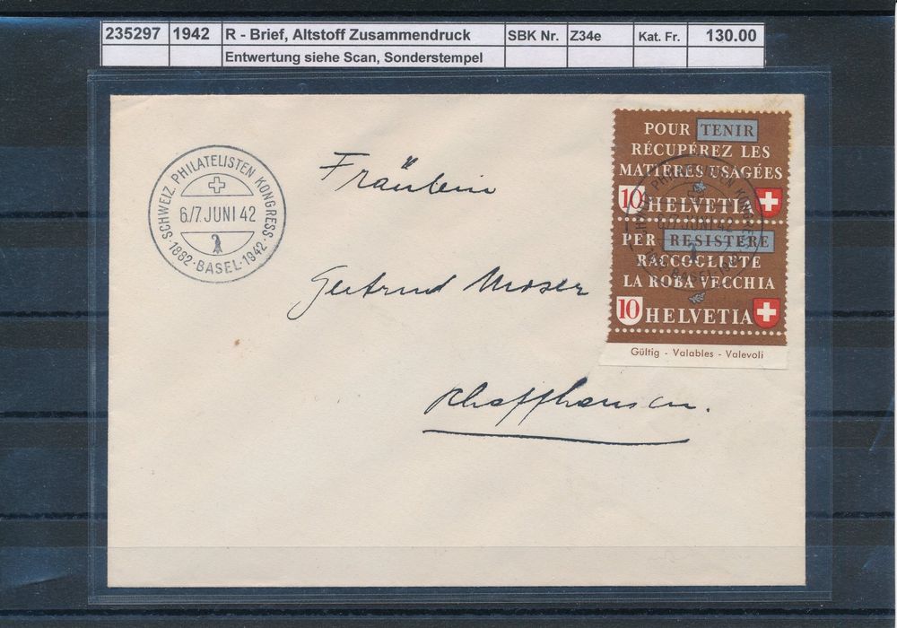 1942 Bedarfsbrief, Altstoff Zusammendruck | Kaufen auf Ricardo