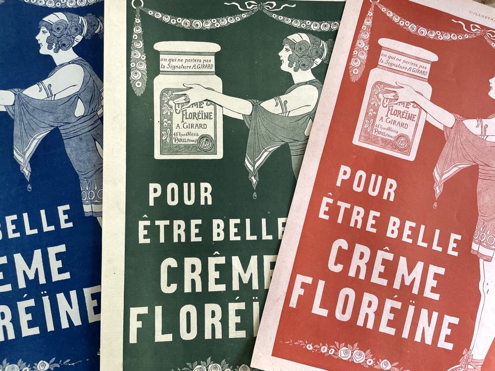 Floréine Crème- 3 alte Werbungen / Anciennes publicités 1924 (Gebraucht ...