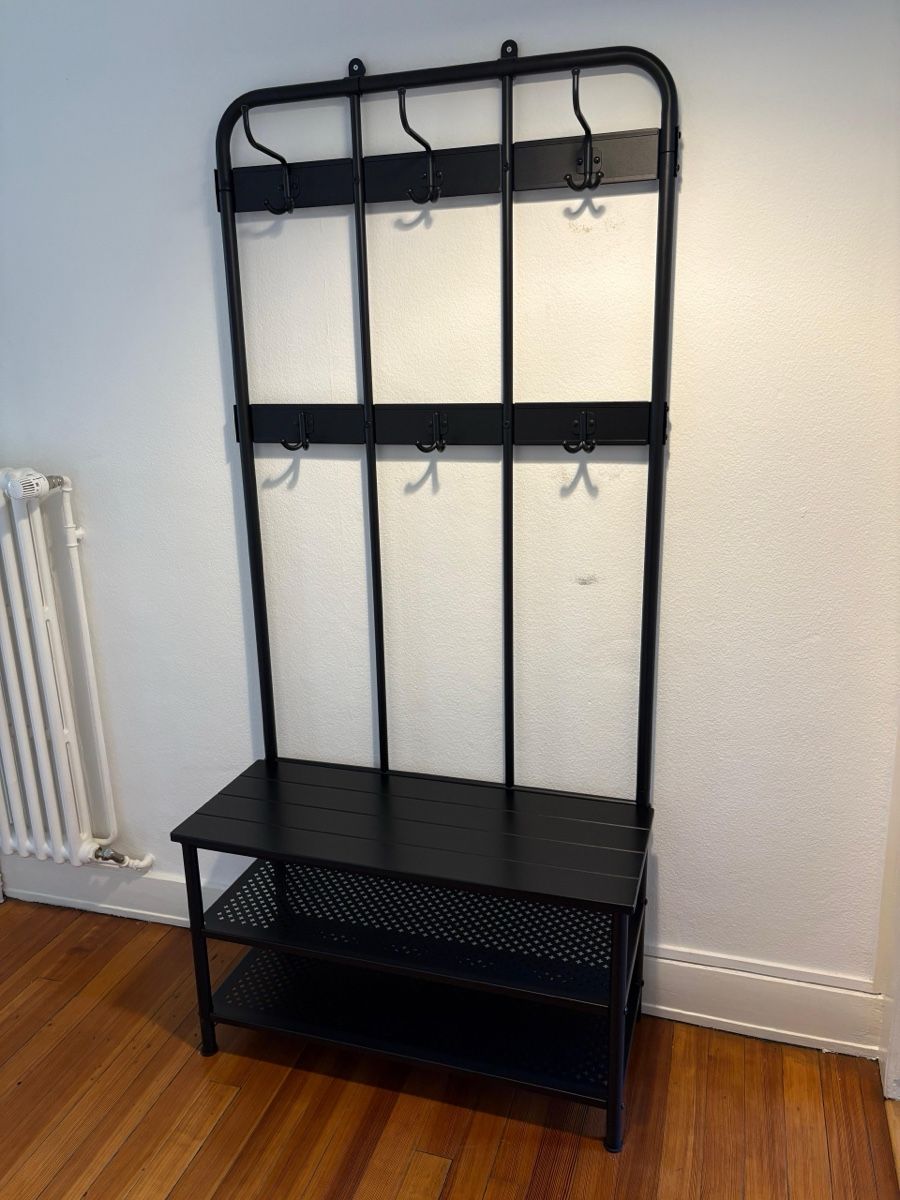 IKEA NIPÅSEN coat rack and bench with shoe storage, black (Neu (gemäss ...