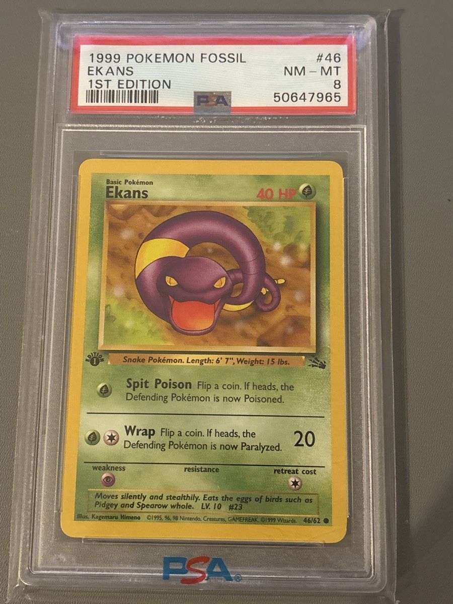 Pokemon Ekans 1999 Fossil 1st Edition PSA 8 NM-MT Top! (Neu (gemäss ...