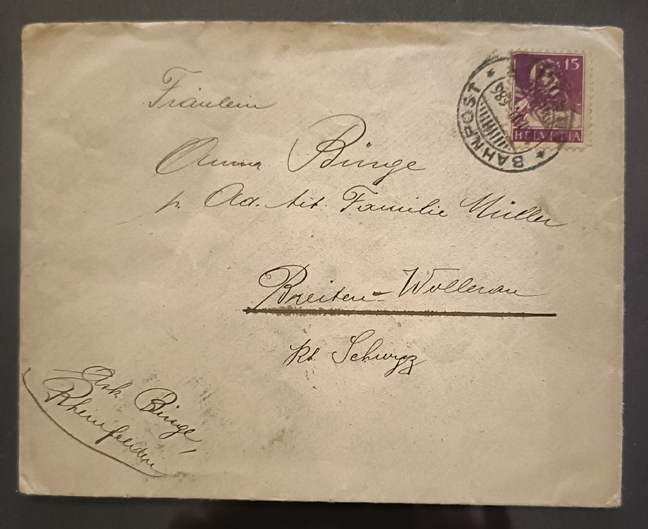 Briefmarke 1919 auf altem Brief mit Poststempel "Ollerau" CH (Gebraucht ...
