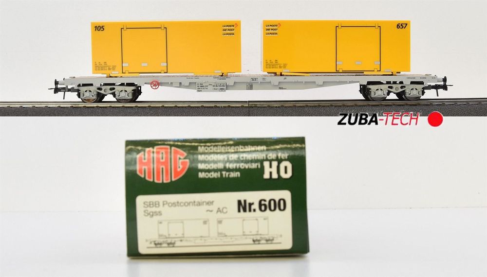 HAG 600 Postcontainerwagen SBB H0 WS OVP | Kaufen auf Ricardo