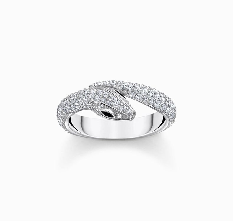 Thomas Sabo Ring Schlange / Snake Gr. 58 Silber mit Zirkonia (Neu und ...