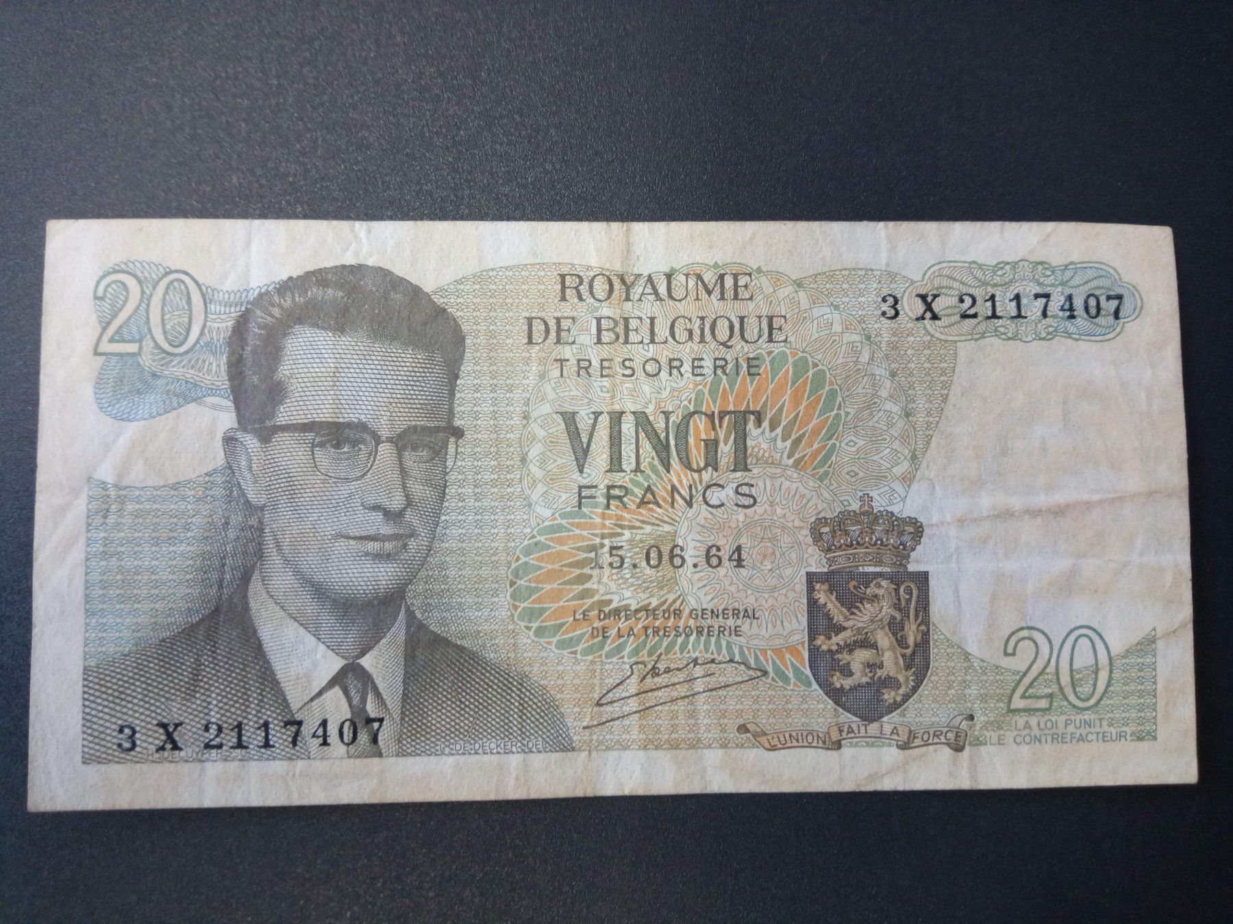 Belgische 20 Francs Note von 1964 - Seltenes Sammlerstück (Gebraucht ...