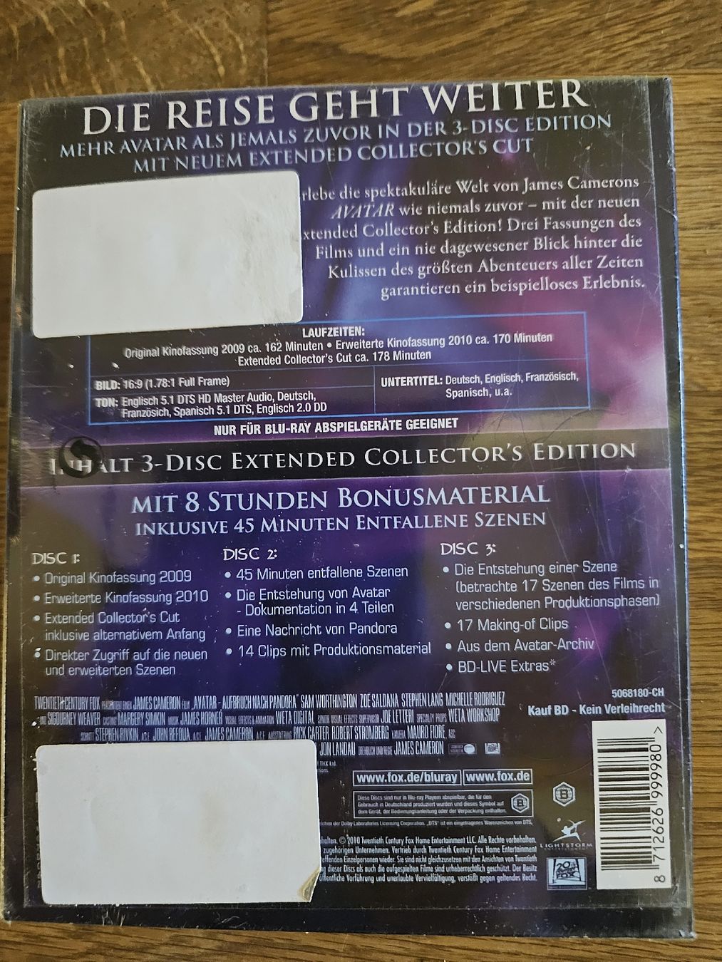 Avatar Extended Collector's Cut Blu-Ray, Top Zustand (Neu und ...