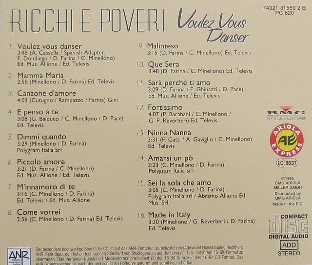 Ricchi e Poveri - Voulez vous danser (Gebraucht) in Grüningen für CHF 4 – mit Lieferung auf ...
