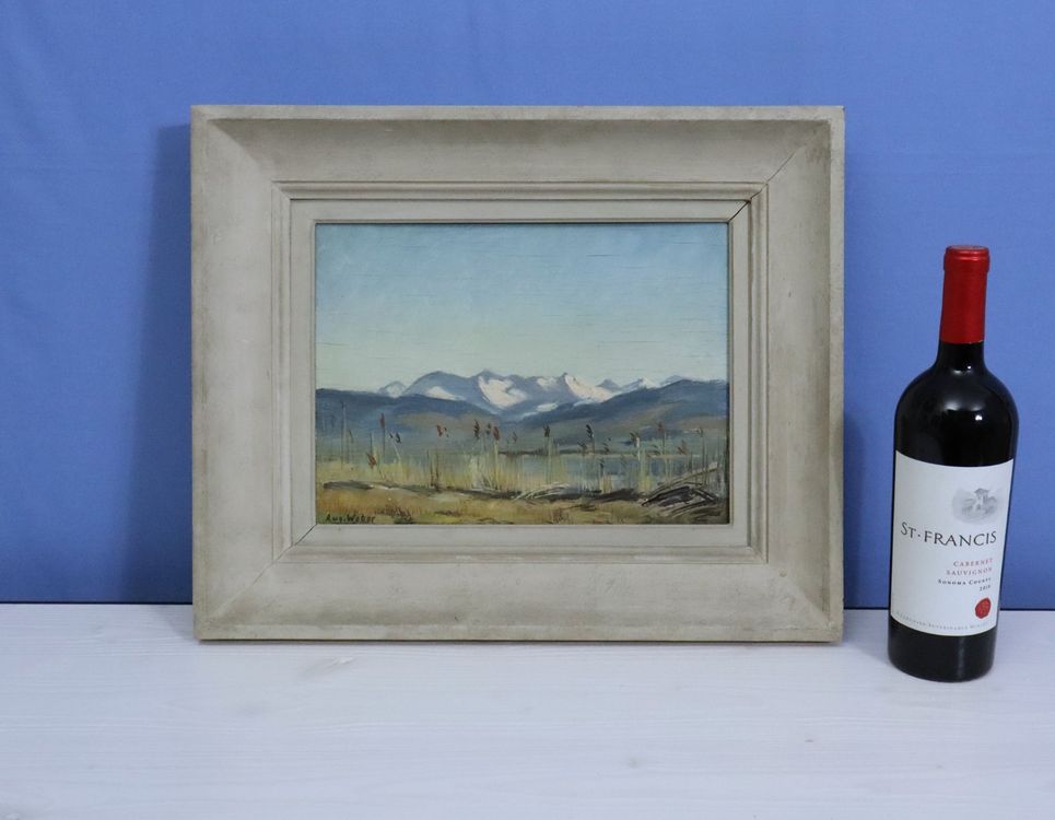 August Weber, Gemälde "Seelandschaft mit Bergen", signiert (Gebraucht) in Zug für CHF 5 – mit ...