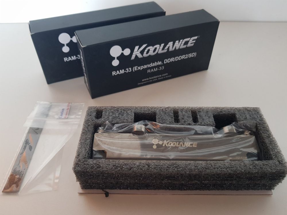 2x Koolance Ram-33 Expandable DDR/ DDR2/ SD Water Block (Neu und ...