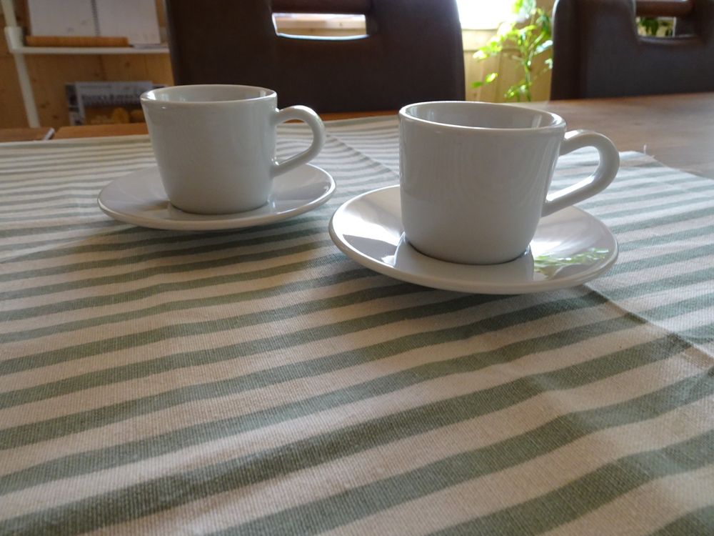 2 Stk. IKEA Espresso-Tassen und Unterteller weiss - 240702 (Gebraucht) in Küssnacht am Rigi für ...