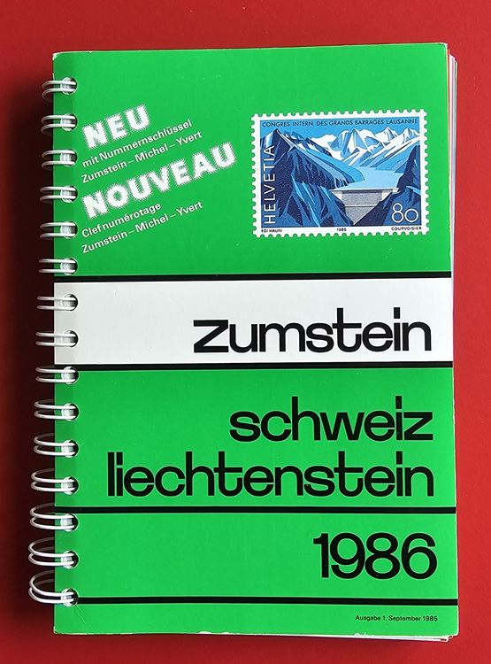 ZUMSTEIN KATALOG SCHWEIZ LIECHTENSTEIN 1986 GUTER ZUSTAND (Gebraucht) in Düdingen für CHF 1 ...