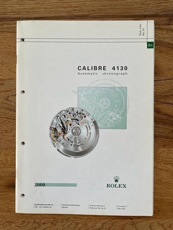 Rolex Technische Beschreibung Caliber 4030 Erstausgabe (Gebraucht) in ...