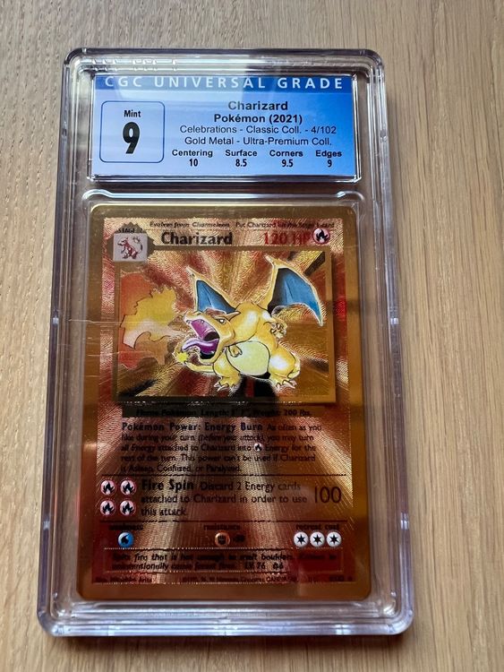 1X POKEMON CHARIZARD GOLD CELEBRATIONS METAL CARD CGC 9 MINT (Gebraucht ...
