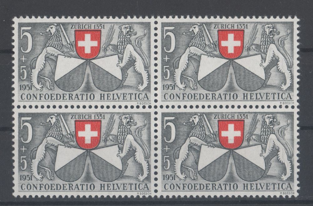 Viererblock PP 51 mit Plattenfehler 51.2.02, postfrisch ** | Kaufen auf Ricardo