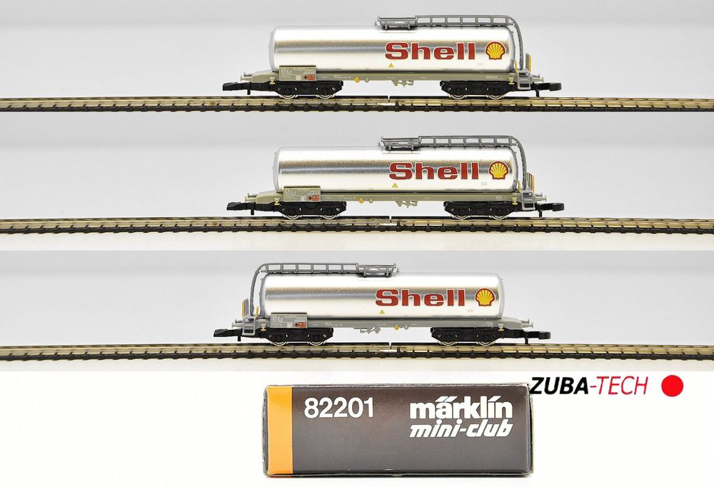 Märklin 82201 Shell Kesselwagen-Set 3-tlg SBB Spur Z OVP (Gebraucht) in ...