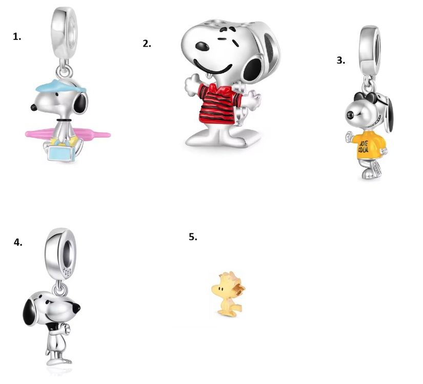 Snoopy oder Woodstock Anhänger Charm, Pandora kompatibel (Neu und ...