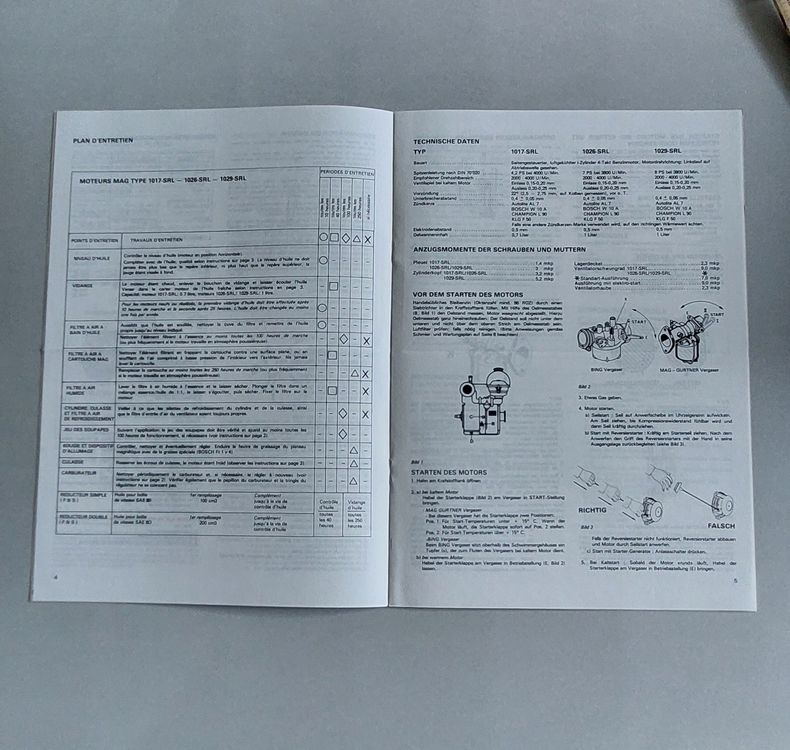 MAG Motoren 1017/1026/1029SRL , Betriebsanleitung (Neu (gemäss ...
