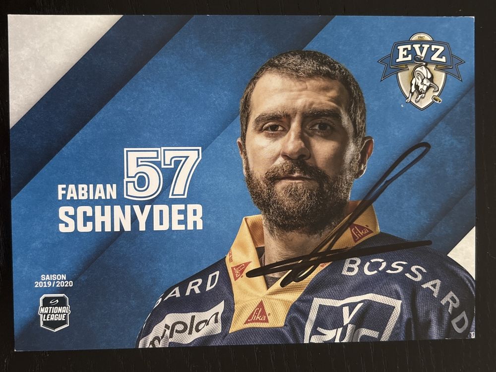 EVZ Autogrammkarte Fabian Schnyder 2019/2020 signiert (Gebraucht) in ...