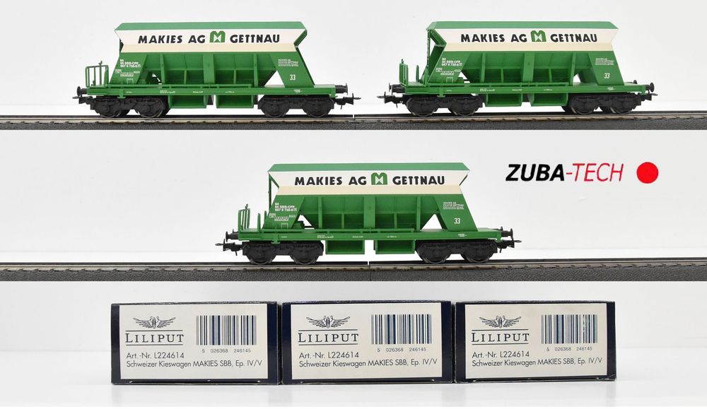 Liliput 3x Makies AG Kieswagen der SBB H0 GS mit OVP (Neu (gemäss Beschreibung)) in St. Gallen ...