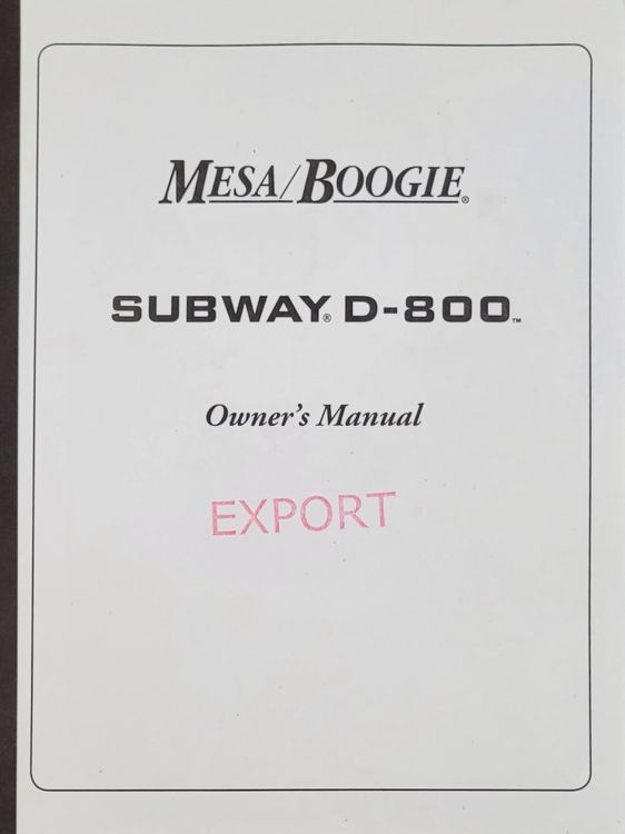 Mesa Boogie Subway D-800 Manual (Gebraucht) in Steffisburg für CHF 60 ...