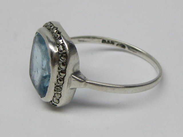 Antik Ring Silber 835 + MP blauer Stein Gr. 57 / 3.5 g (Gebraucht) in ...