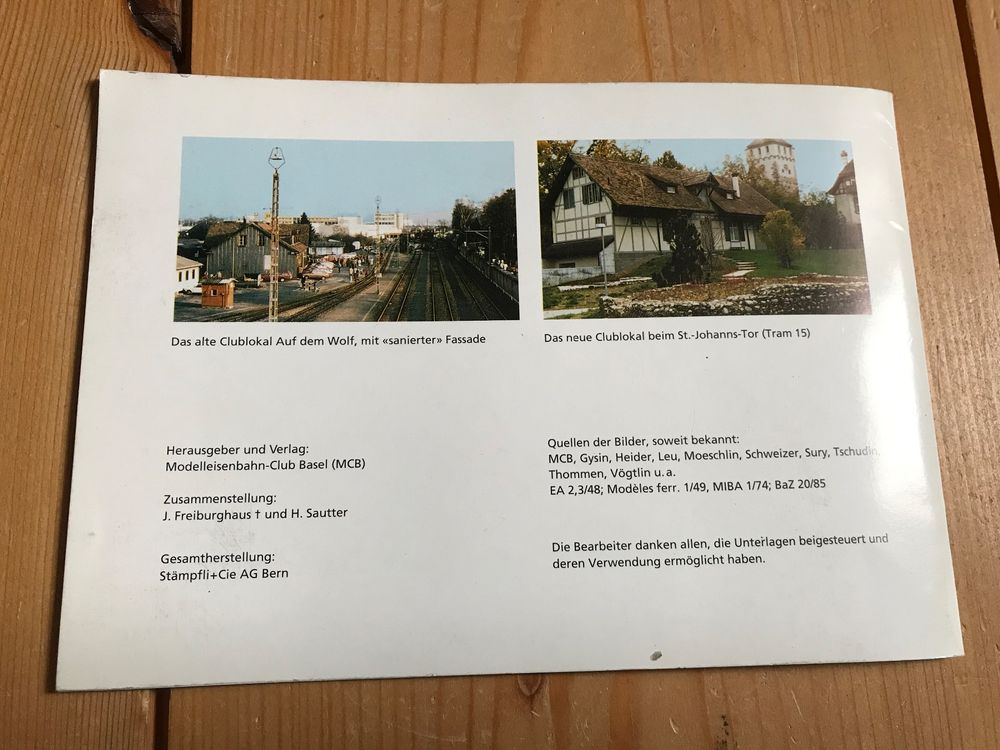 brochure: die alte anlage des modelleisenbahn-clubs basel (Gebraucht ...