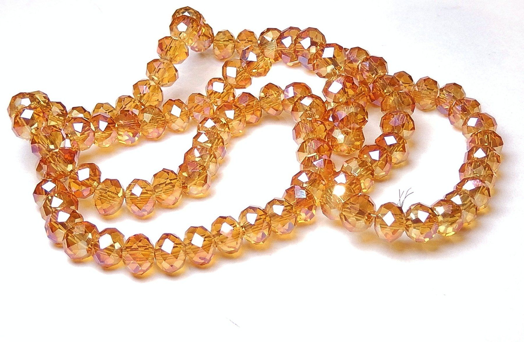 1 Strang orange-multicolor Swarowski Kristallperlen 6 x 5 mm (Neu ...