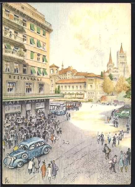 Lausanne, Cafe Vaudois, Place de la Ripo (Gebraucht) in Berlin für CHF ...