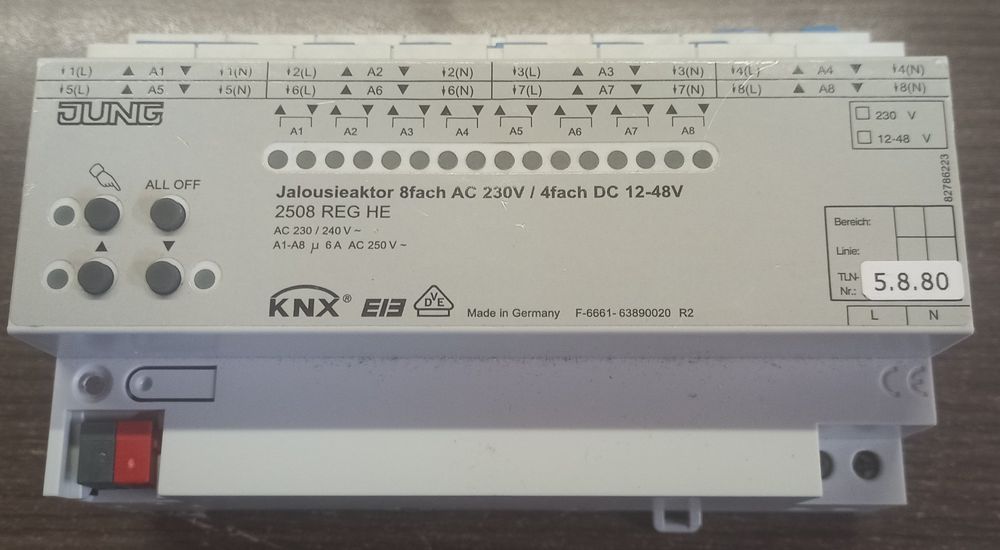 Jung Actionneur de store 2508 REG HE 8/4 - KNX (Gebraucht) in Lucens ...