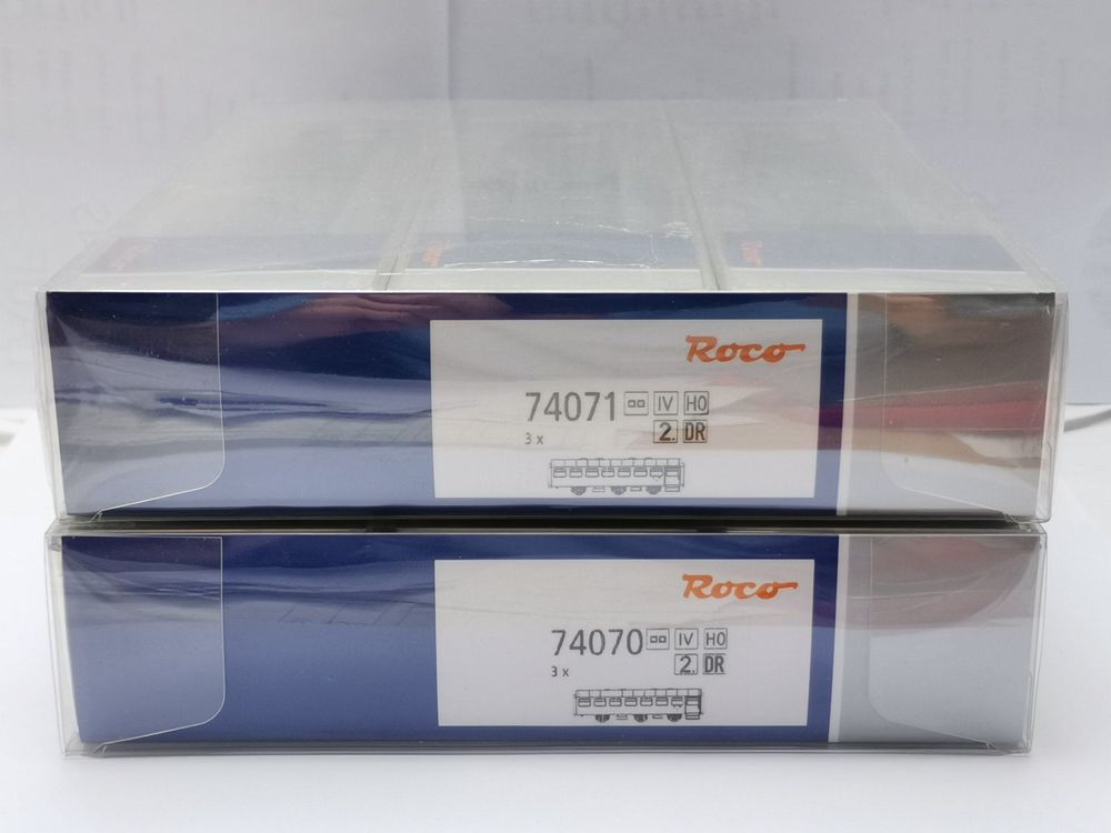 Roco H0 74070 & 74071 Rekowagen DR Set 1 & 2 (Neu und originalverpackt ...