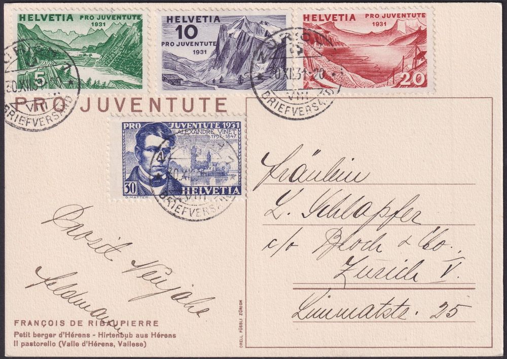 1931, J57-J60, Luxus-Karte von Zürich, Kat: 150.-+ | Kaufen auf Ricardo