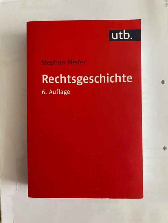Rechtsgeschichte Stephan Meder NEU (Neu (gemäss Beschreibung)) in Adliswil für CHF 13 – mit ...