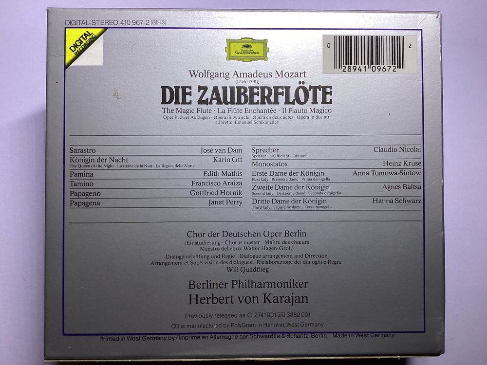 Mozart — Die Zauberflöte (3CD-Box) (Gebraucht) in Wil AG für CHF 3 – mit Lieferung auf Ricardo ...