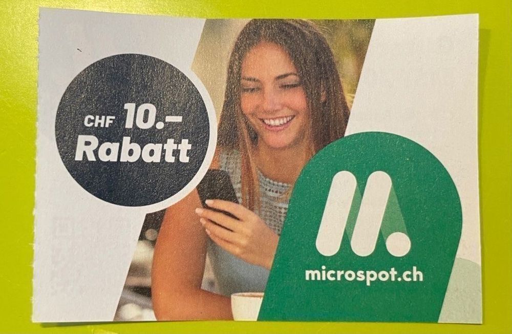 microspot.ch Rabatt CHF. 10.- (Gebraucht) in Niederönz für CHF 0.5 – mit Lieferung auf Ricardo ...