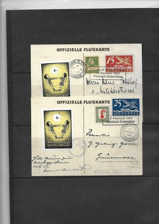 2 SF Belege 1927 SF 27.1i + m Kat: CHF 120.- | Kaufen auf Ricardo