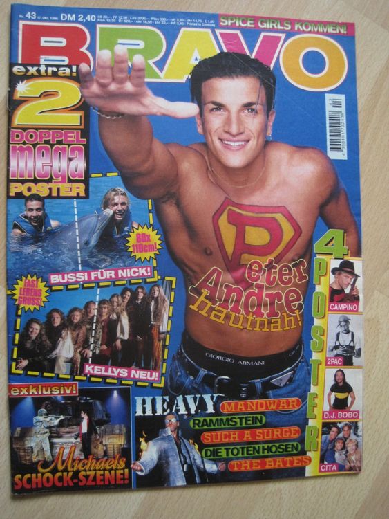 Bravo Nr 43 v 17 Okt 1996 Manowar DJ Bobo Kellys &&& NEU (Neu (gemäss ...