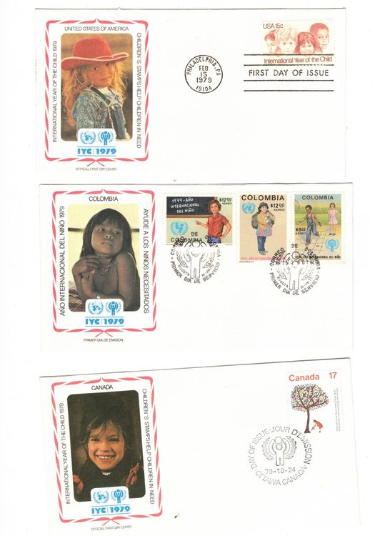 Columbien USA CANADA FDC ET Kinder IYC (Gebraucht) in Widnau für CHF 1 – mit Lieferung auf ...