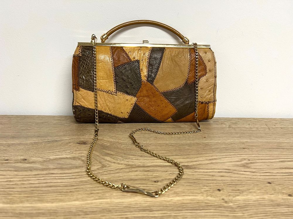 Vintage Leder Patchwork Handtasche von POINTER GOLD MEDAL (Gebraucht ...