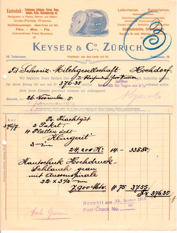 Keyser & Co. Zürich - Lederriemen 1915 (Gebraucht) in Wolhusen für CHF 8 – mit Lieferung auf ...