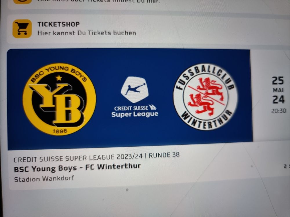 2x YB - FC Winterthur - Family Sektor Balkon freie Platzwahl (Neu und ...