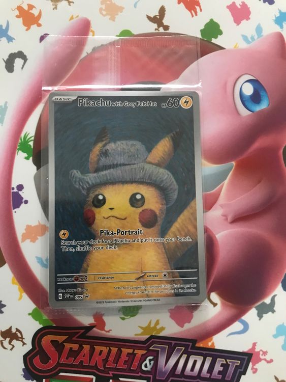 Pokemon Pikachu with grey Felt Hat 85 Van Gogh Promo sealed (Neu und ...