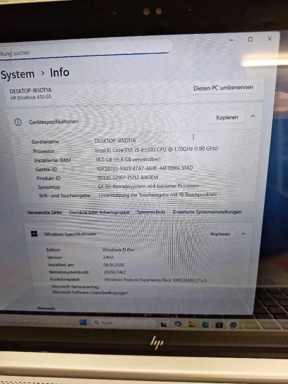 HP EliteBook 850 G5 Touchscreen Windows 11 Office SIM 4g LTE (Gebraucht ...