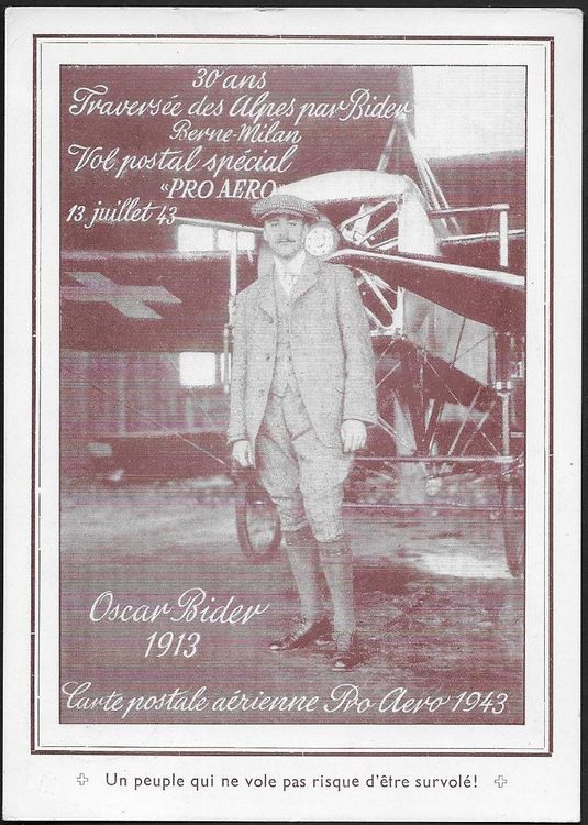 1943 Aero Sonderkarte franz Version F36 Zürich-Bern ab 1.- (Gebraucht) in Zürich für CHF 2 – mit ...