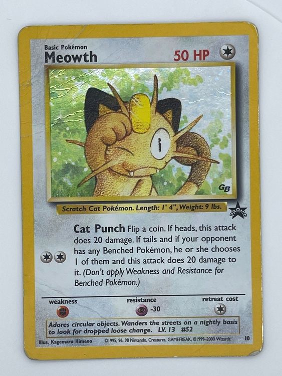 Meowth #10 Holo Pokémon GameBoy Black Star Promo (Neu (gemäss ...